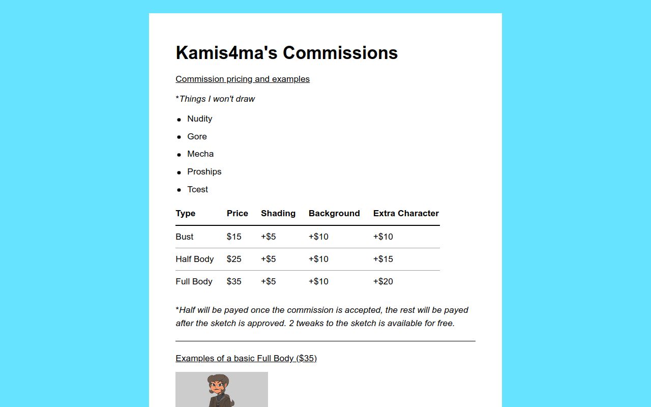 Kamis4ma's Commissions